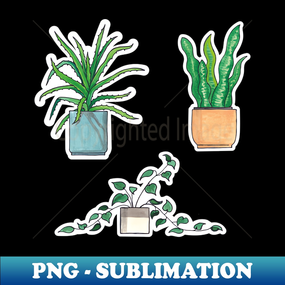 House Plant Sticker Pack 5 - PNG Transparent Digital Downloa | Inspire ...
