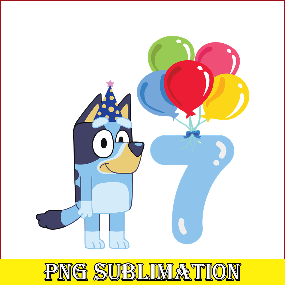 Bluey birthday 7 svg | Inspire Uplift