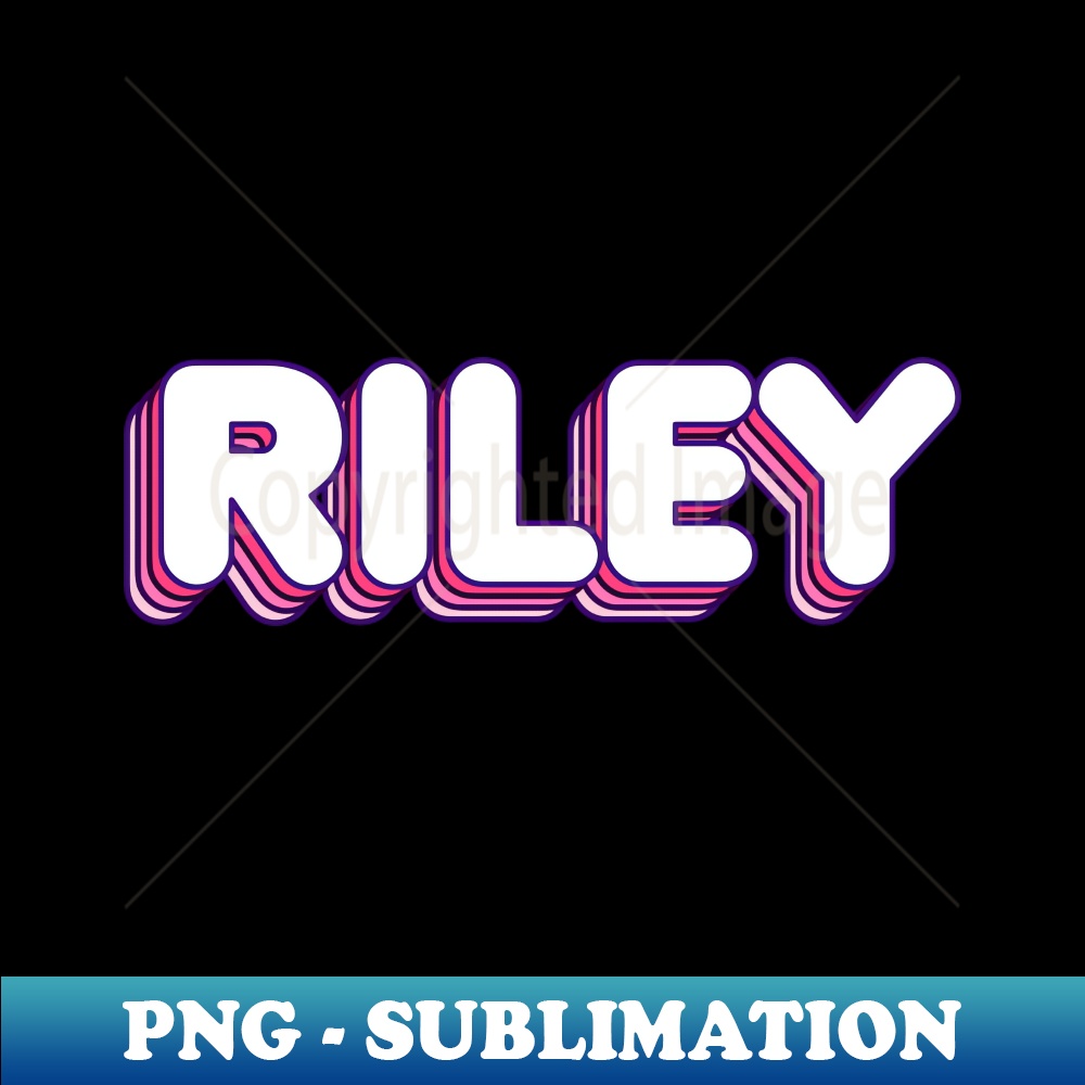 Pink Layers Riley Name Label - Vintage Sublimation PNG Downl | Inspire ...