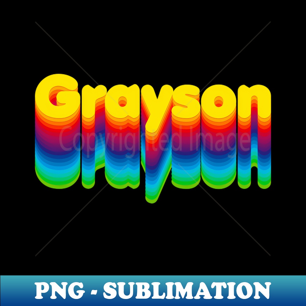 Rainbow Layers Grayson Name Label - Sublimation-Ready PNG Fi | Inspire ...