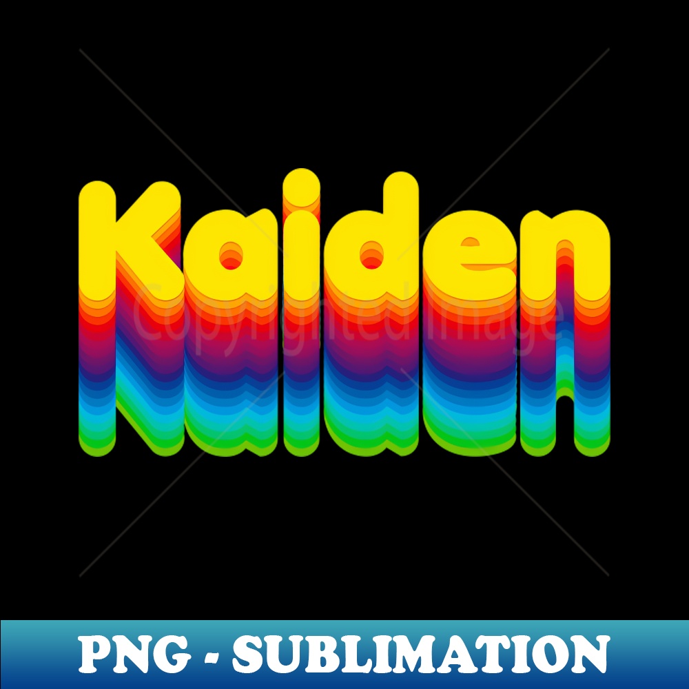 Rainbow Layers Kaiden Name Label - High-Resolution PNG Subli | Inspire ...