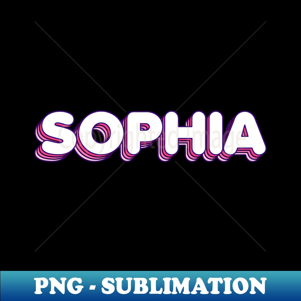 Pink Layers Sophia Name Label - Unique Sublimation PNG Downl | Inspire ...