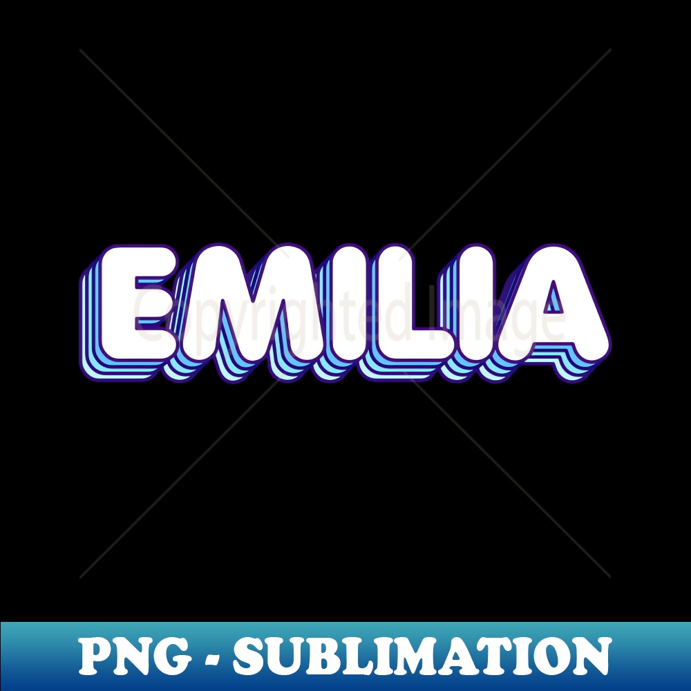 Blue Layers Emilia Name Label - Modern Sublimation PNG File | Inspire ...