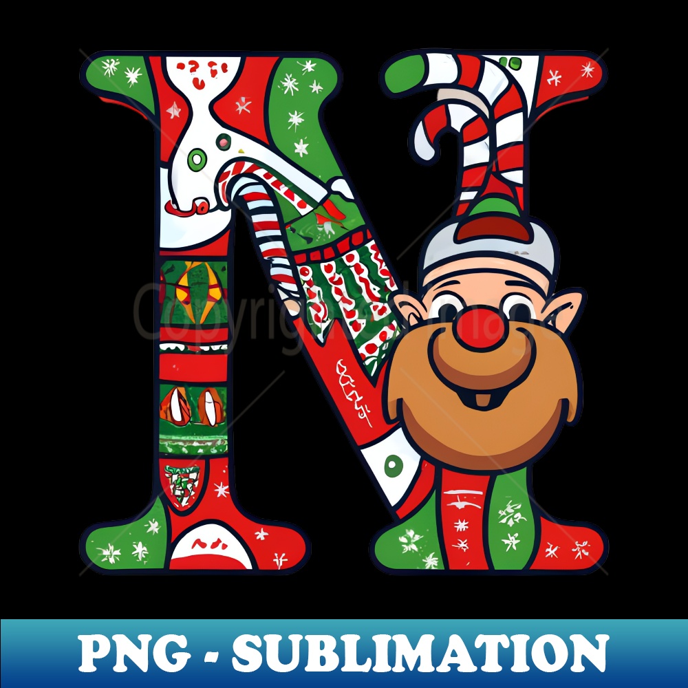 Funny Christmas Letter N - Signature Sublimation PNG File - - Inspire ...