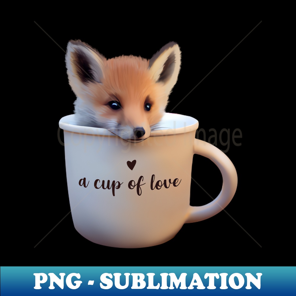 Cute Fox in a Cup - Sublimation-Ready PNG File - Bring Your | Inspire ...