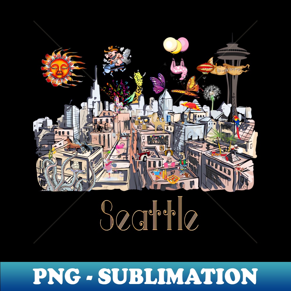 POP ART Crazy City of Seattle - PNG Transparent Sublimation - Inspire ...