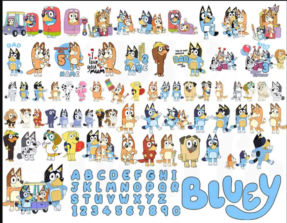 Bluey Characters Svg Png, Bluey Birthday Boy Svg, Bluey Birt - Inspire ...