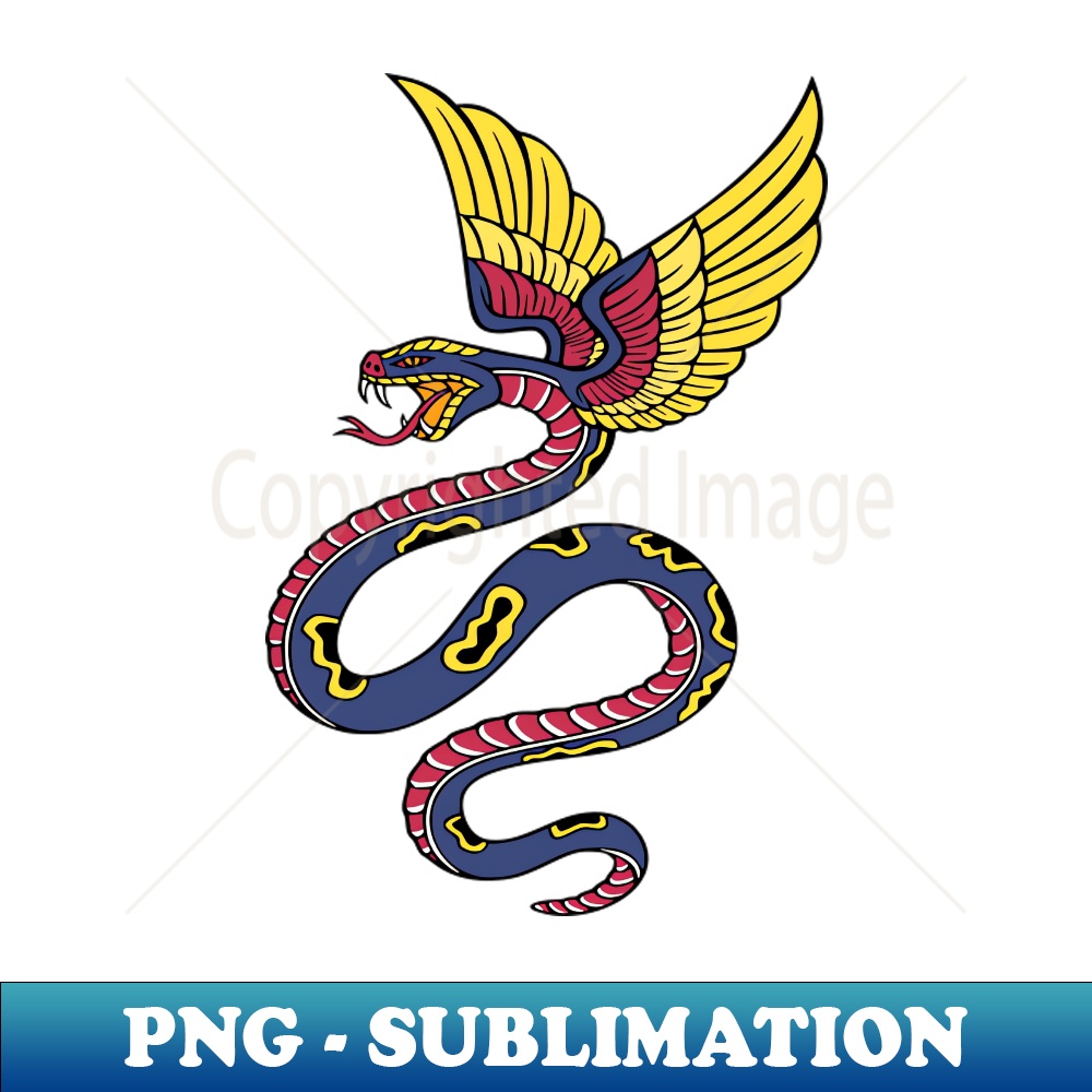 Snake Wing Retro American Traditional Tattoo Buckle Up Bet - Inspire Uplift