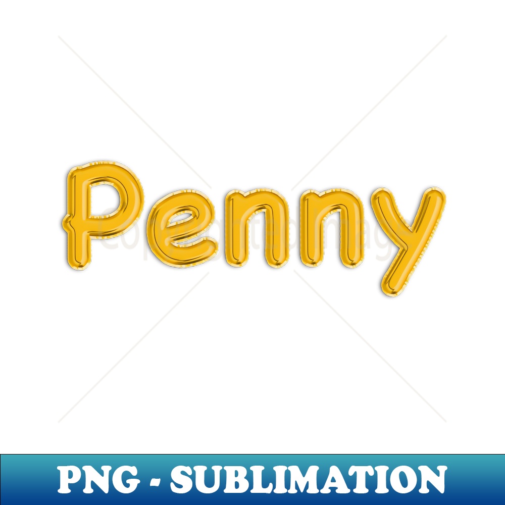Gold Balloon Foil Penny Name - Signature Sublimation PNG Fil | Inspire ...