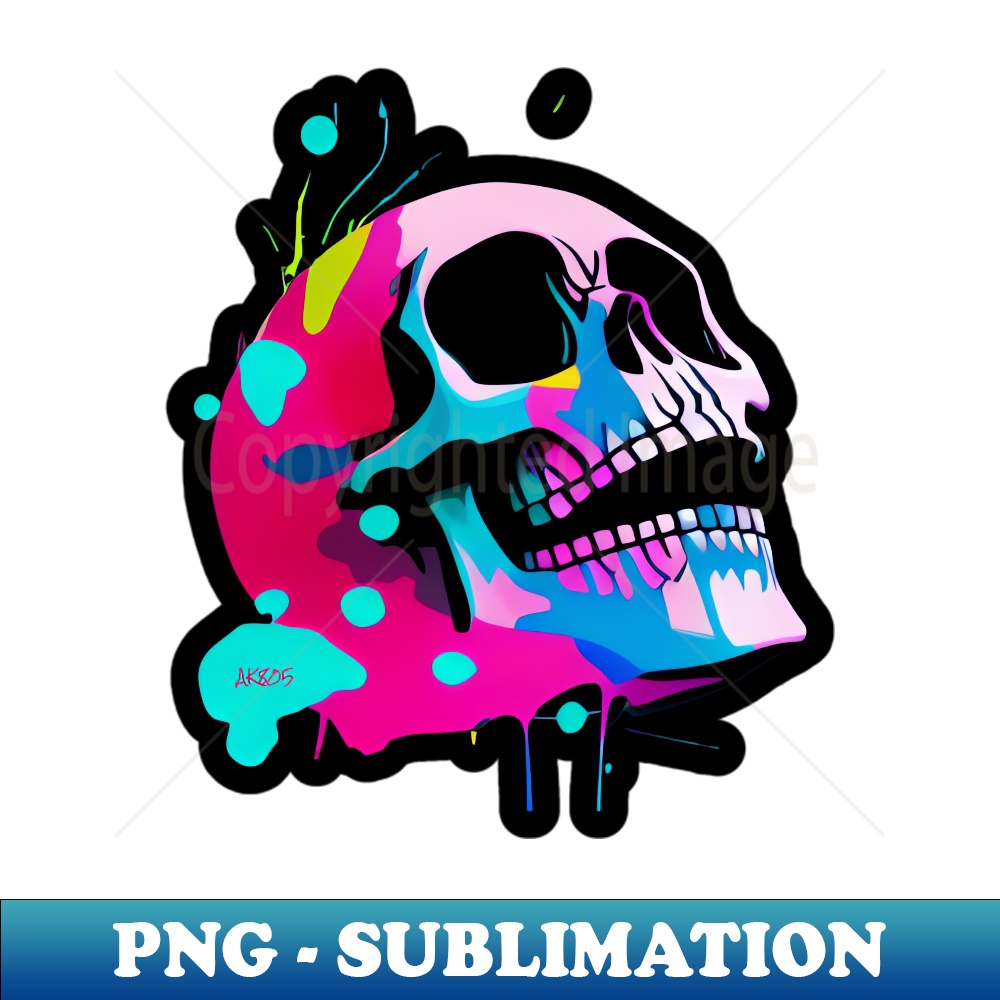 Happy Colorful Skull Paint Splatter Art Cute Funny Skull Ori | Inspire ...
