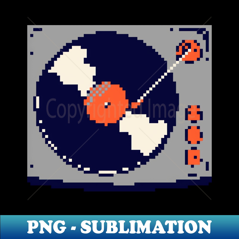 Turntable - Vintage Audio LP Vinyl Record Player Pixel Art - | Inspire ...