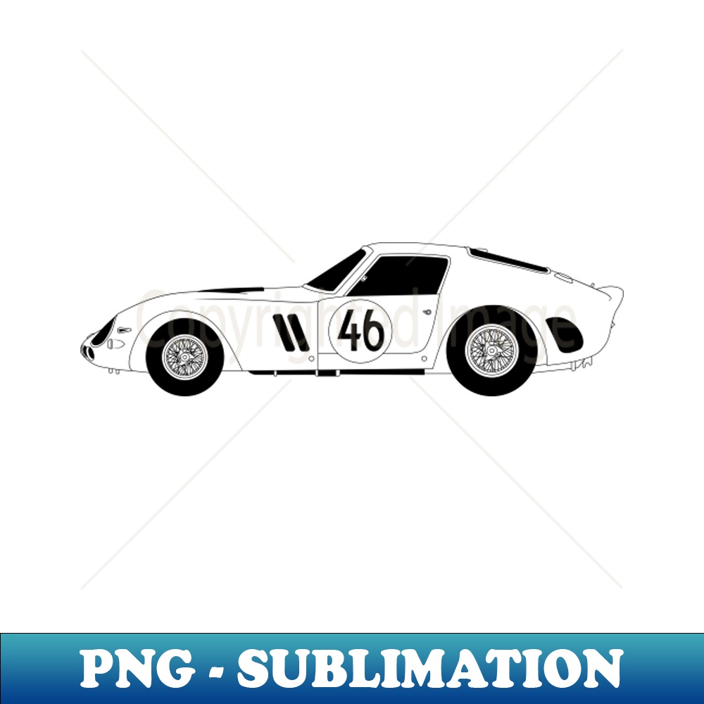250 GTO Black Outline - PNG Transparent Sublimation File - U | Inspire ...