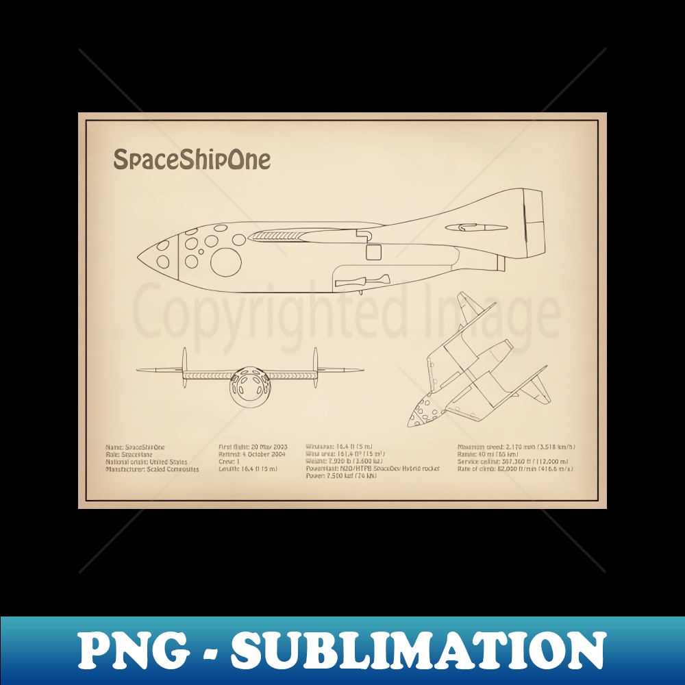 SpaceShipOne Spaceplane - Airplane Blueprint - SD - Exclusiv | Inspire ...
