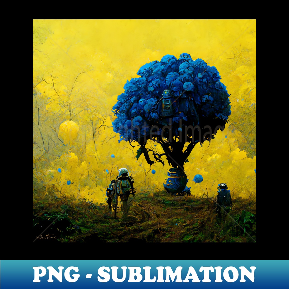 The Blue Tree - Sublimation-Ready PNG File - Bold & Eye-catc | Inspire ...