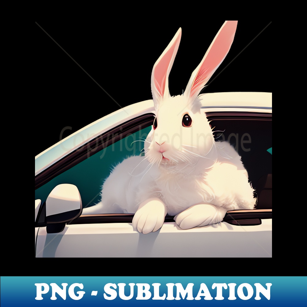A Bunny Rabbit Feeling the Wind in a Car - Creative Sublimat | Inspire ...