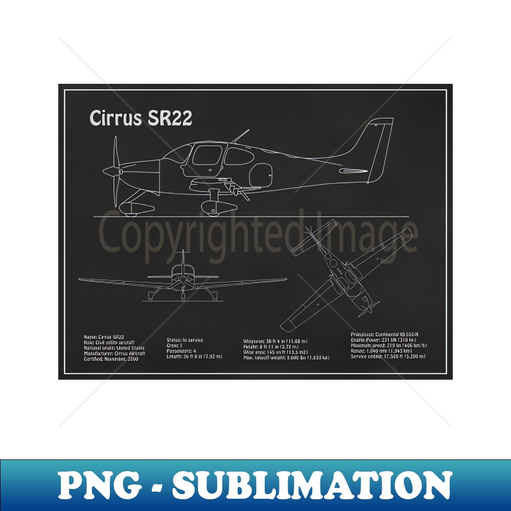 Cirrus SR22 - Airplane Blueprint Drawing Plans or Schematics - Inspire ...