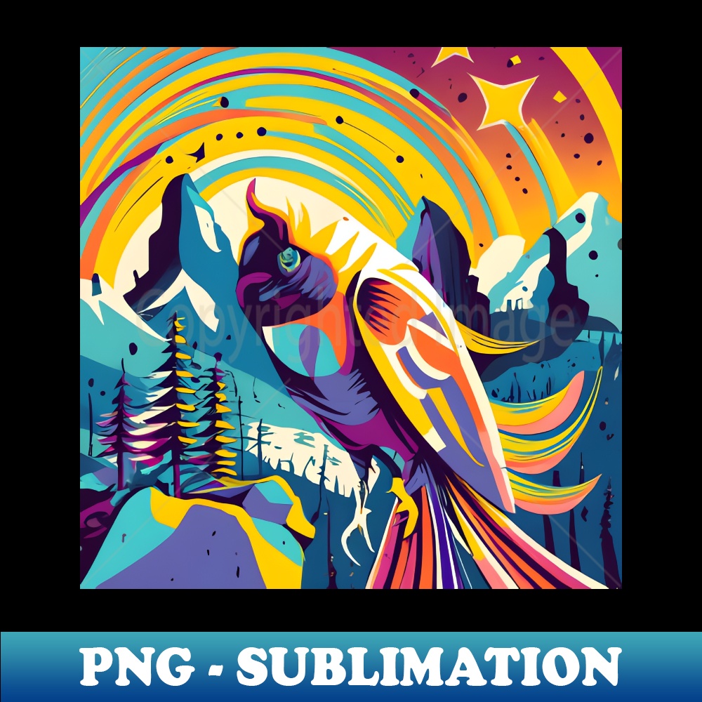 snow mountain and colorful bird - PNG Transparent Sublimatio - Inspire ...