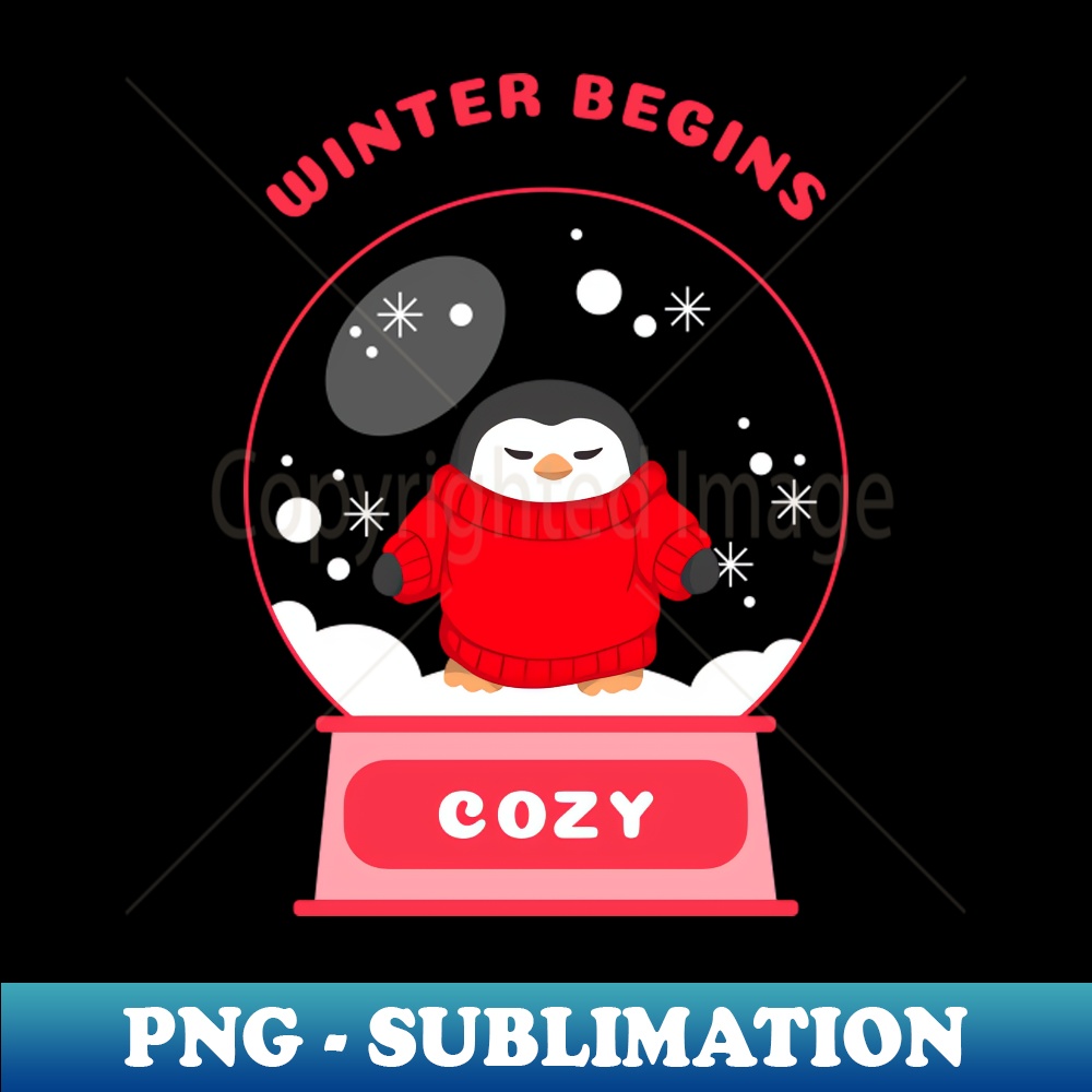 Winter Begins Cozy Penguin Red - Exclusive Sublimation Digit | Inspire ...