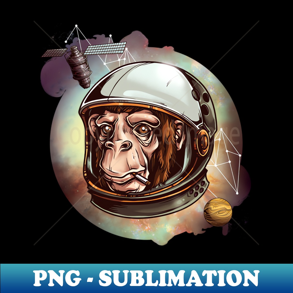 Astro Chimp Cosmic Night - Vintage Sublimation PNG Download | Inspire ...