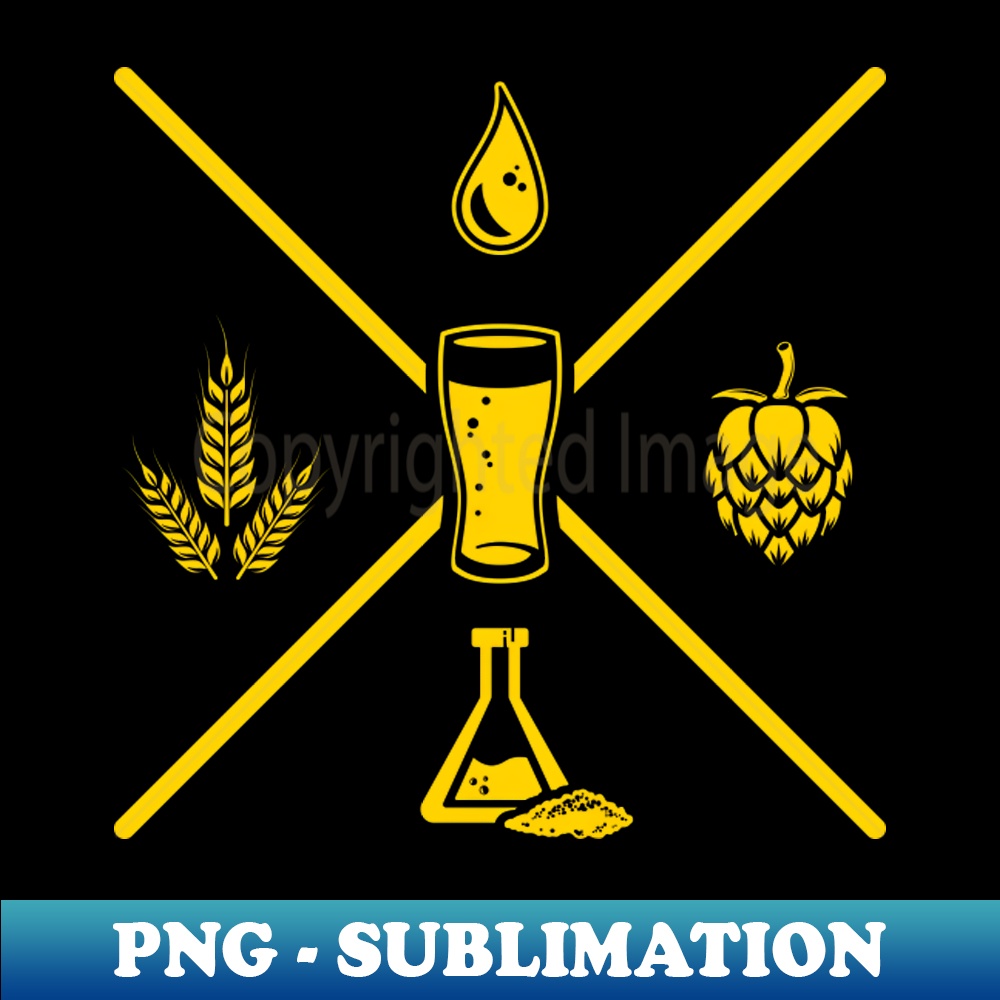 Beer Ingredients yellow - PNG Transparent Sublimation Design | Inspire ...