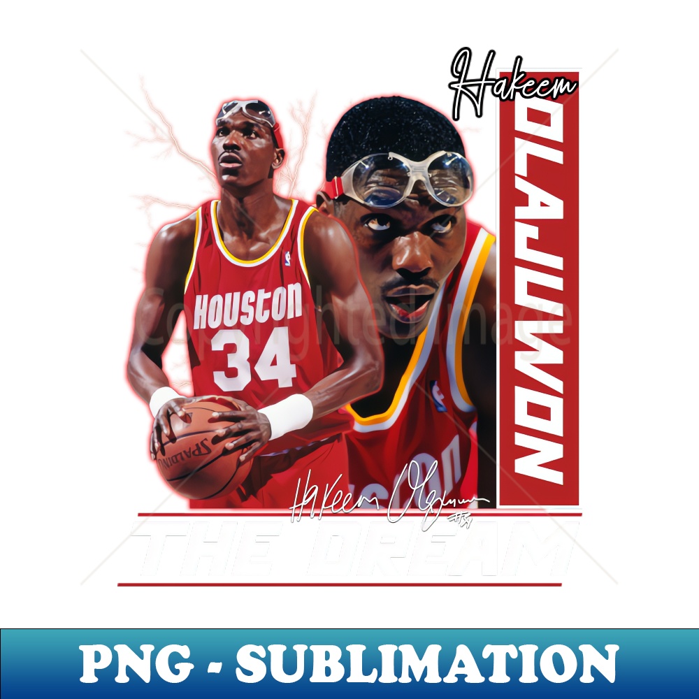 Hakeem Olajuwon The Dream Basketball Legend Signature Vintag | Inspire ...