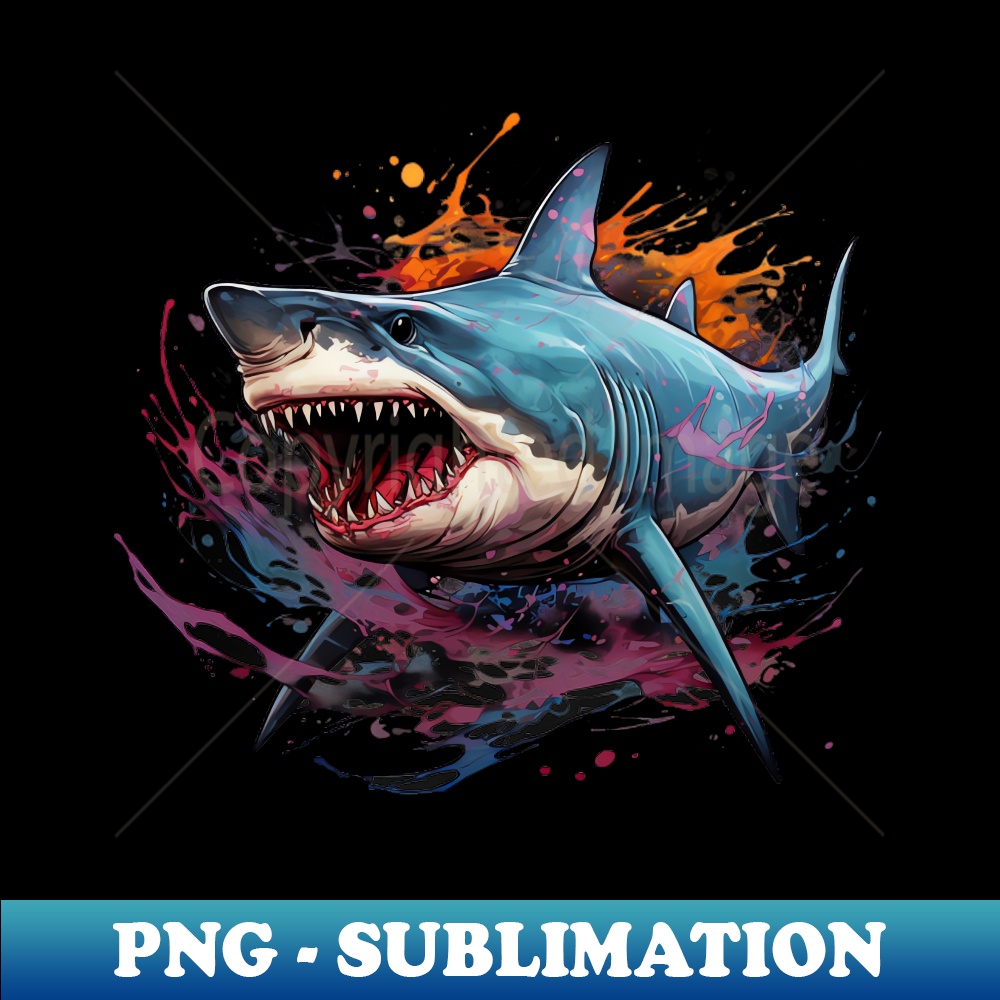 Graffiti Style Tiger Shark Shark Lovers - Signature Sublima | Inspire ...