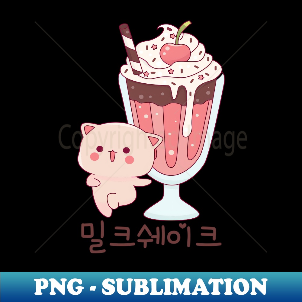 Korean Milkshake Cat - High-Resolution PNG Sublimation File | Inspire ...