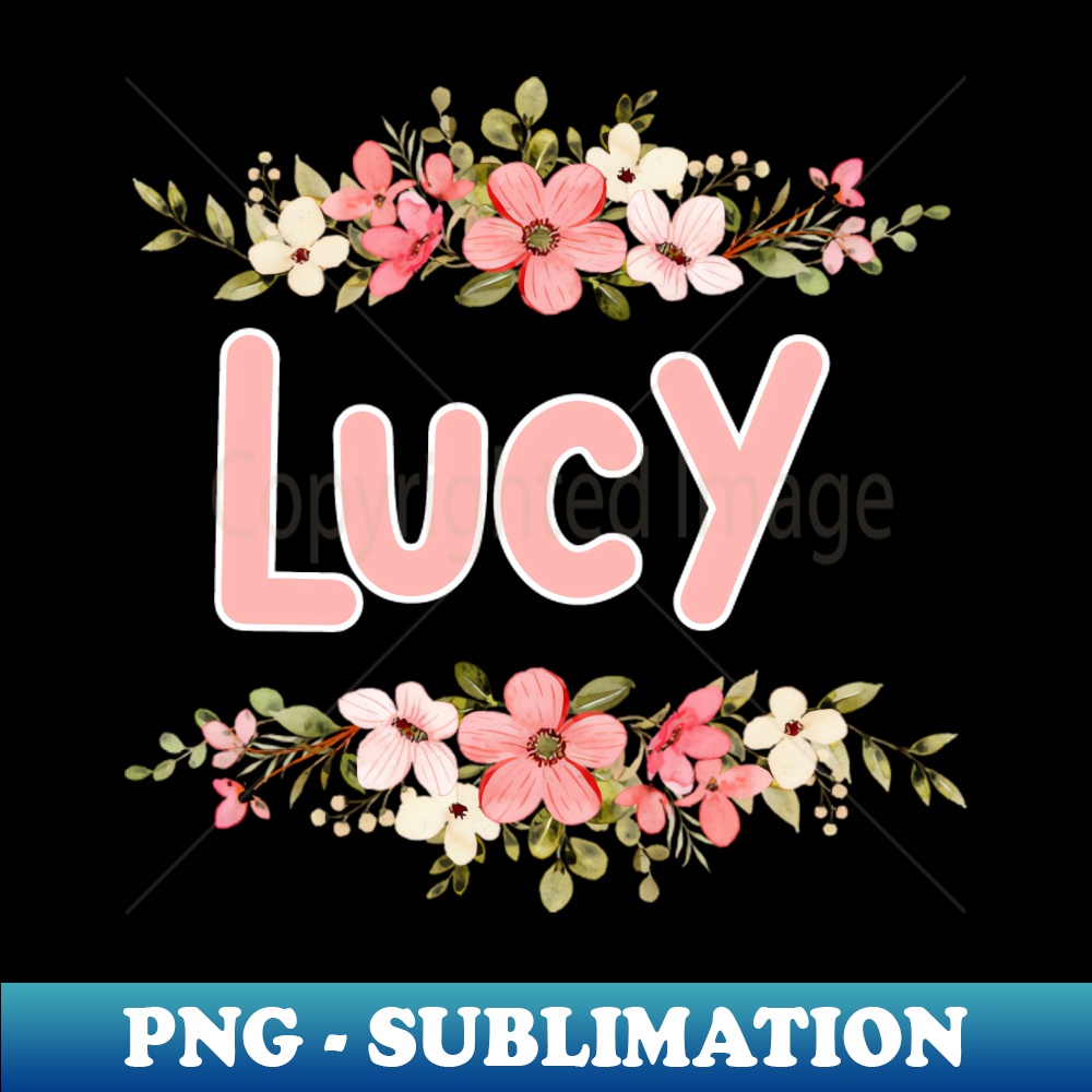 Flower Border Lucy Name Label - High-Quality PNG Sublimation | Inspire ...