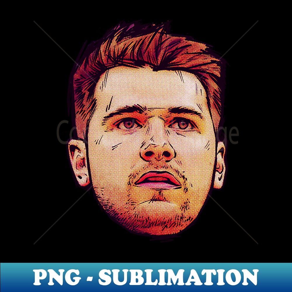 Luka Doncic Comic Head - Retro PNG Sublimation Digital Downl | Inspire Uplift