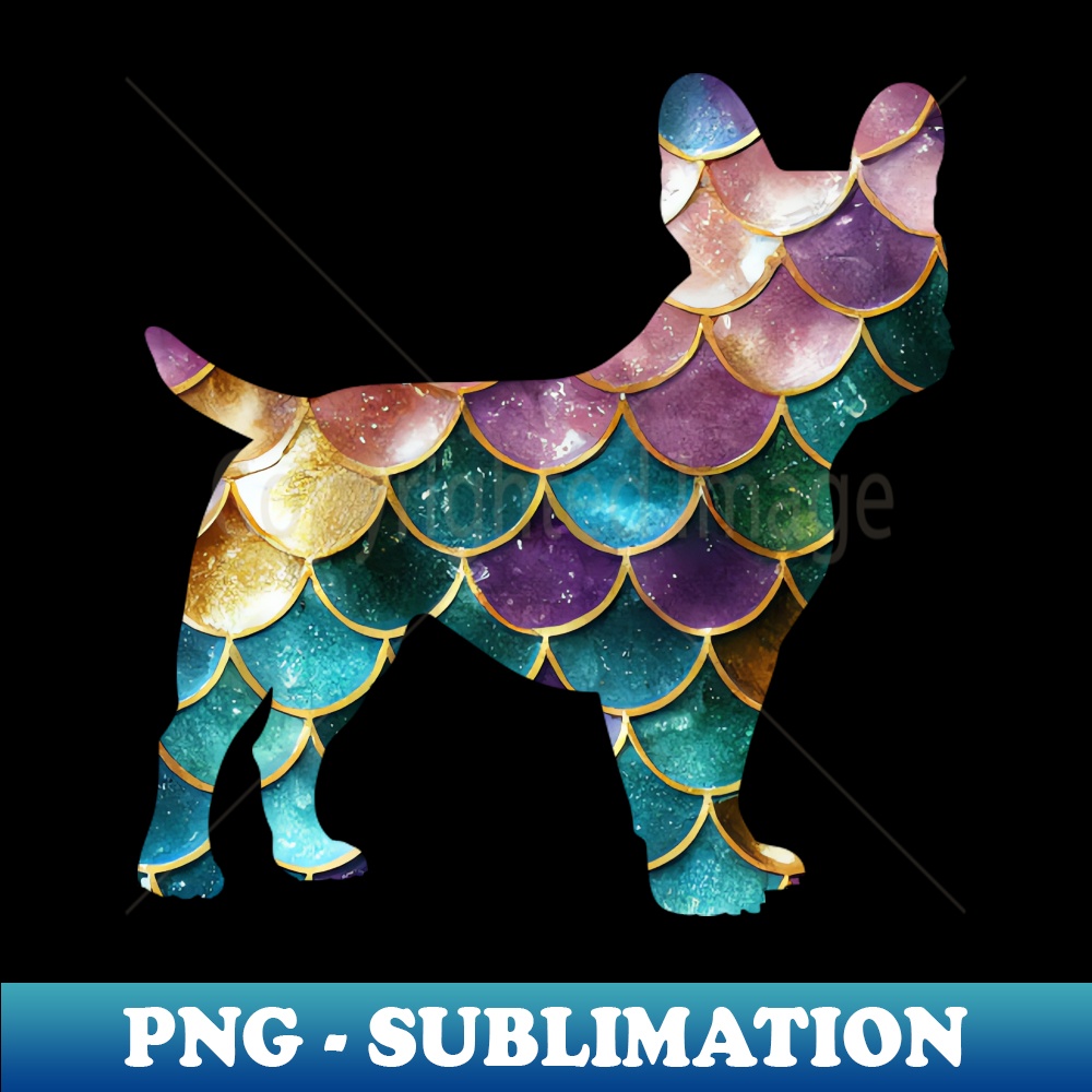 French Bulldog Silhouette Mermaid Scales - Aesthetic Sublima | Inspire ...