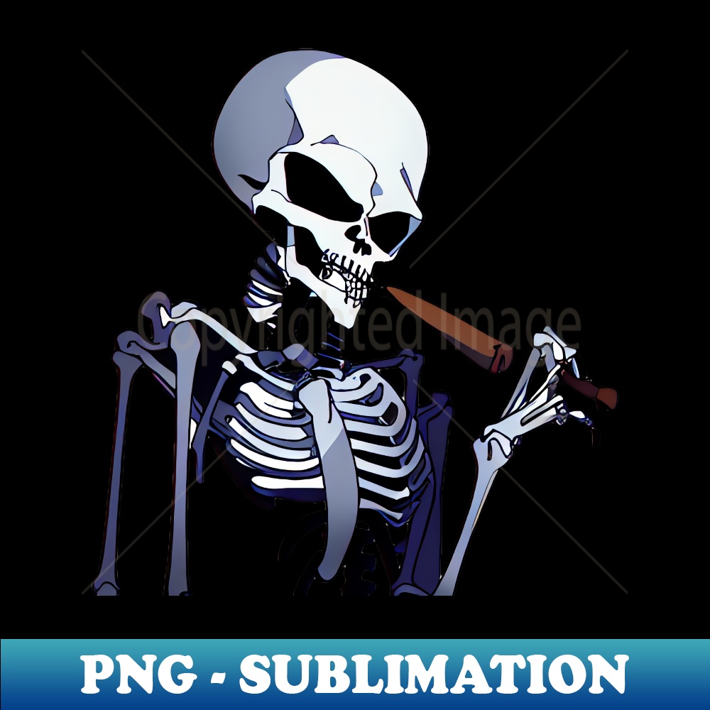 Skeleton Smoking Cigar Sticker - High-Quality PNG Sublimatio | Inspire ...