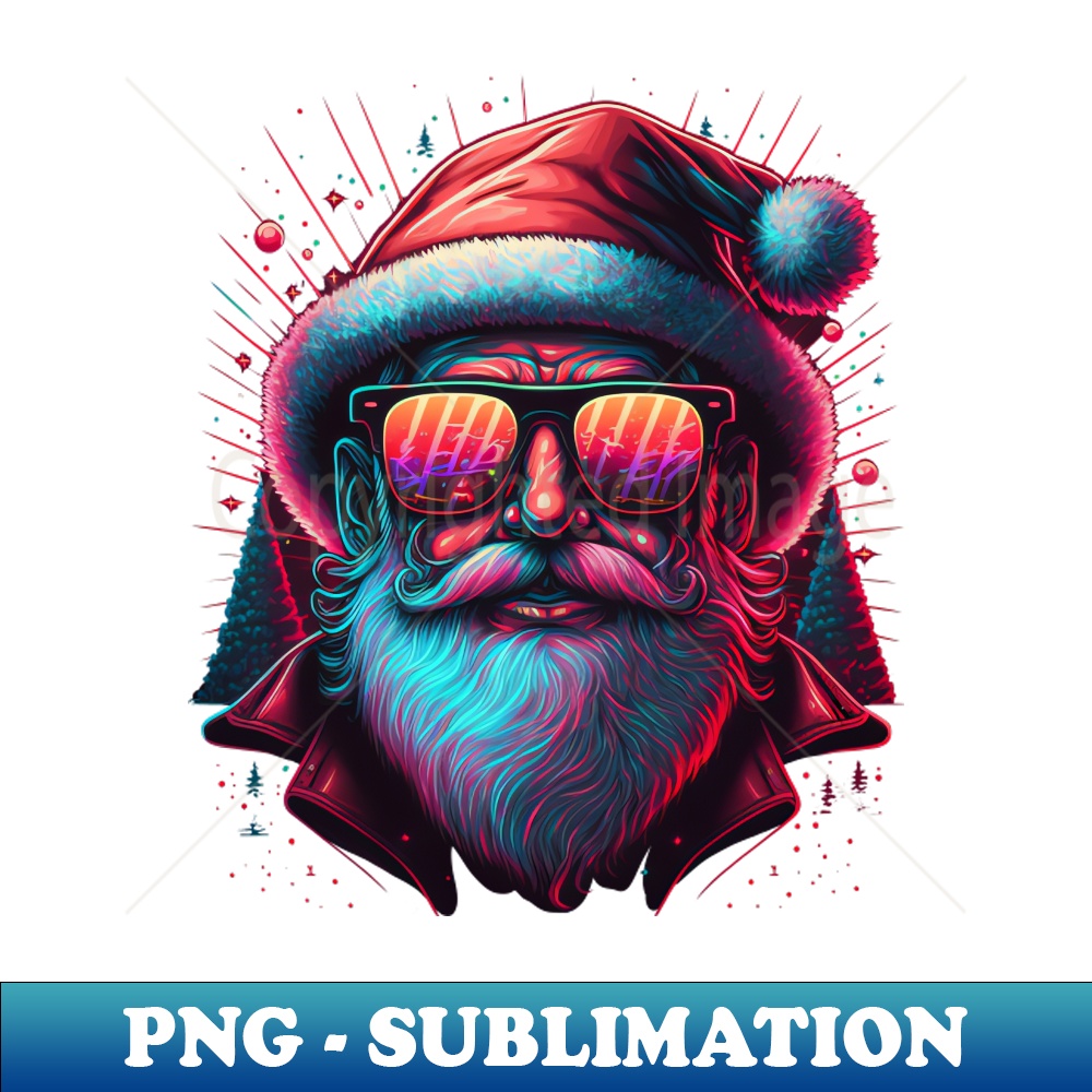 Retrowave Santa - PNG Transparent Digital Download File for | Inspire ...