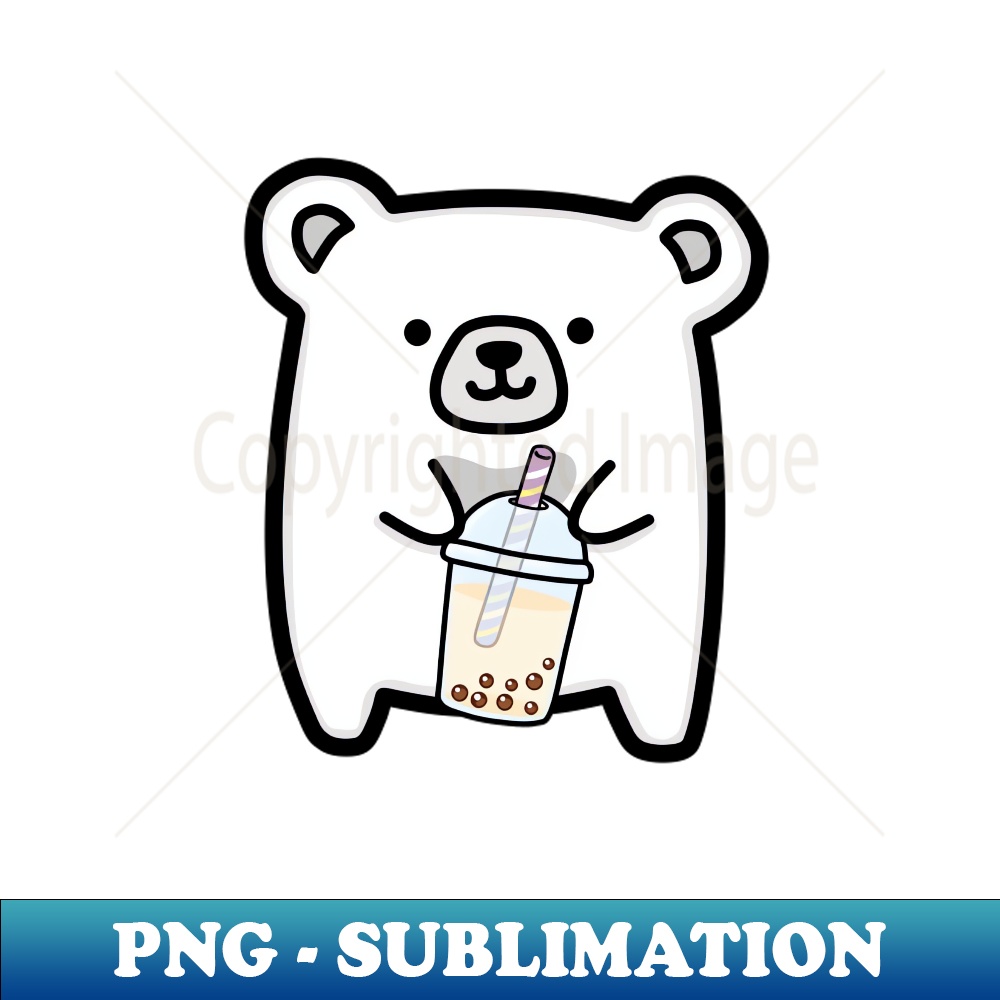 Baby Polar Bear Loves Boba Tea - High-Quality PNG Sublimatio | Inspire ...
