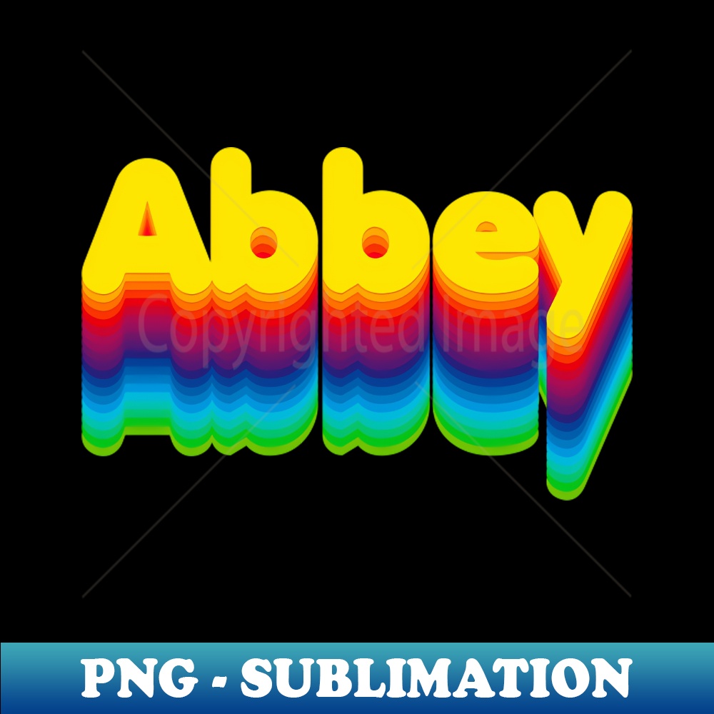 Rainbow Layers Abbey Name Label - PNG Sublimation Digital Do | Inspire ...