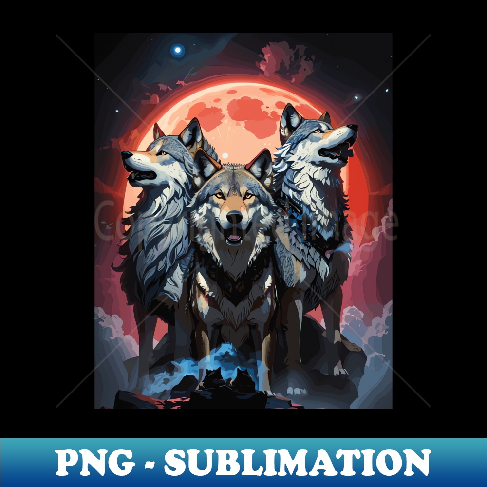 Three Wolves Howling T-Shirts - Exclusive PNG Sublimation Do | Inspire ...