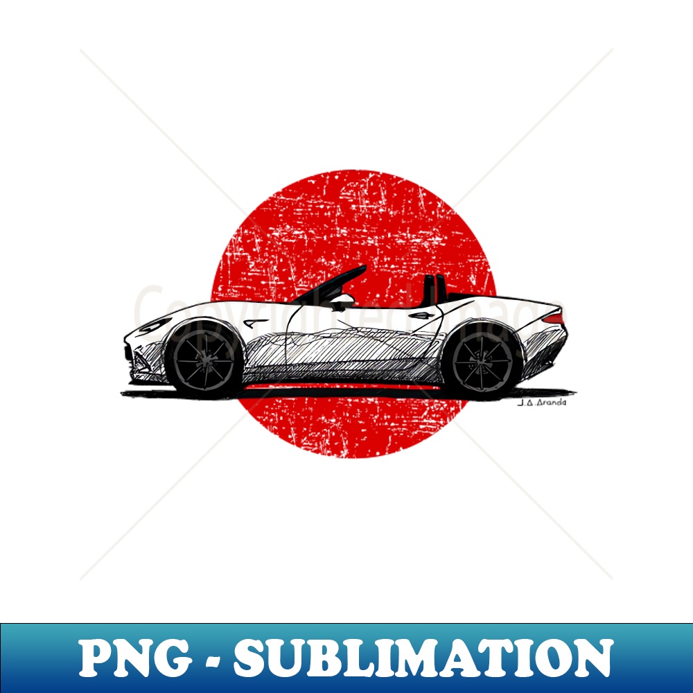 Japanese roadster sports car sketch with flag background - S | Inspire ...