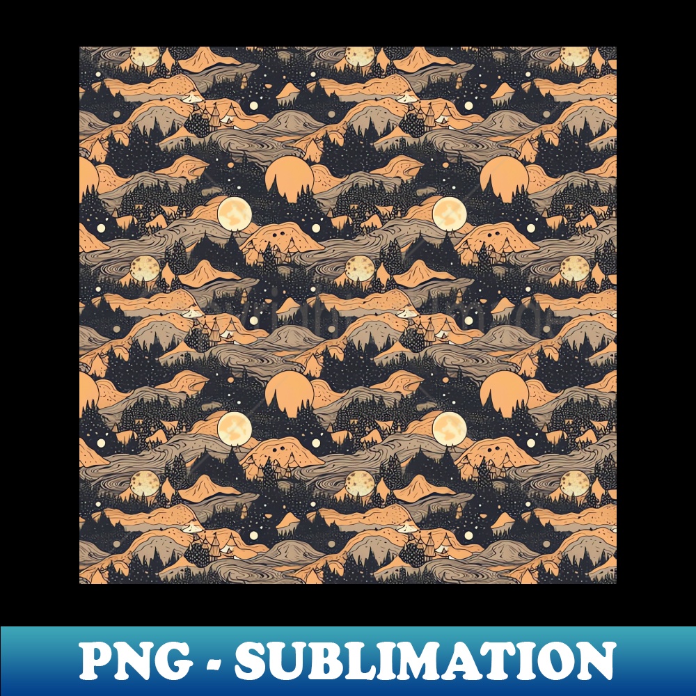 Moon Seamless Pattern Moonset Crescent Night Sky Space Lunar | Inspire ...