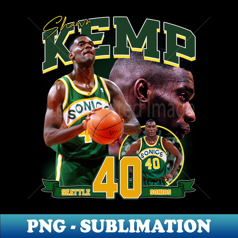 Shawn Kemp The Reign Man Basketball Legend Signature Vintag | Inspire ...