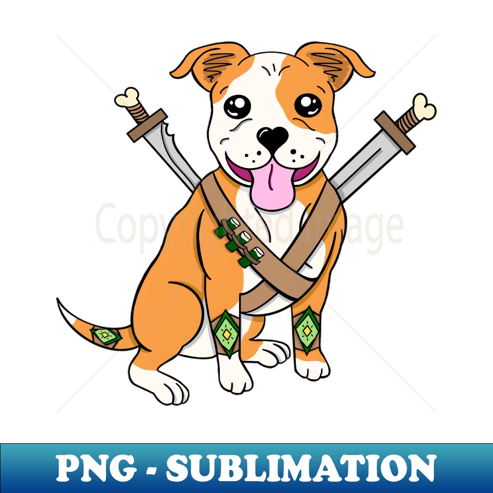 Pittie Fighter Barbarian DND Dog Fantasy Art - Decorative | Inspire Uplift