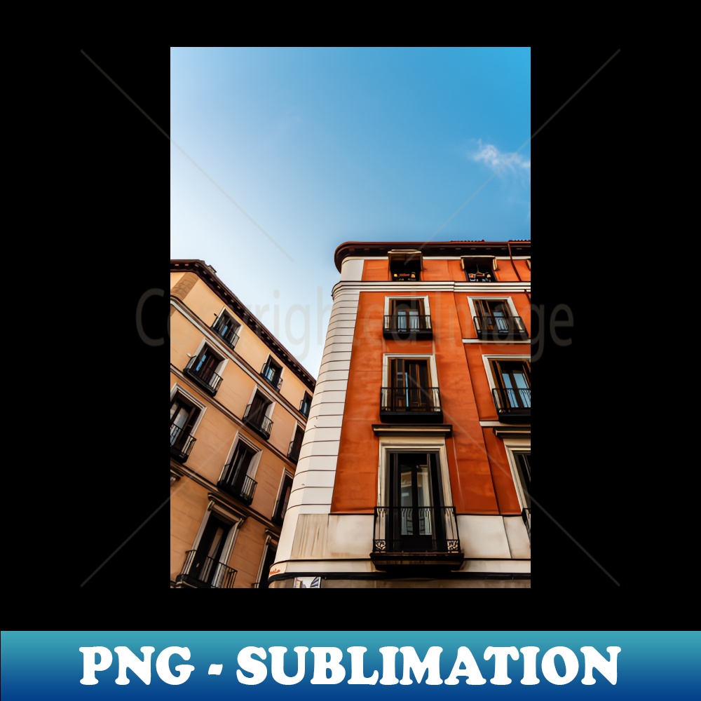 Old Buildings in Madrid - Retro PNG Sublimation Digital Down - Inspire ...