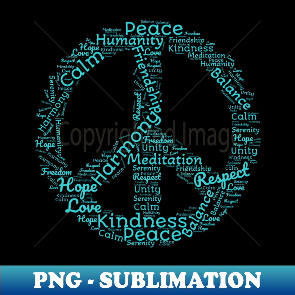 Peace symbol word cloud - Exclusive PNG Sublimation Download | Inspire ...
