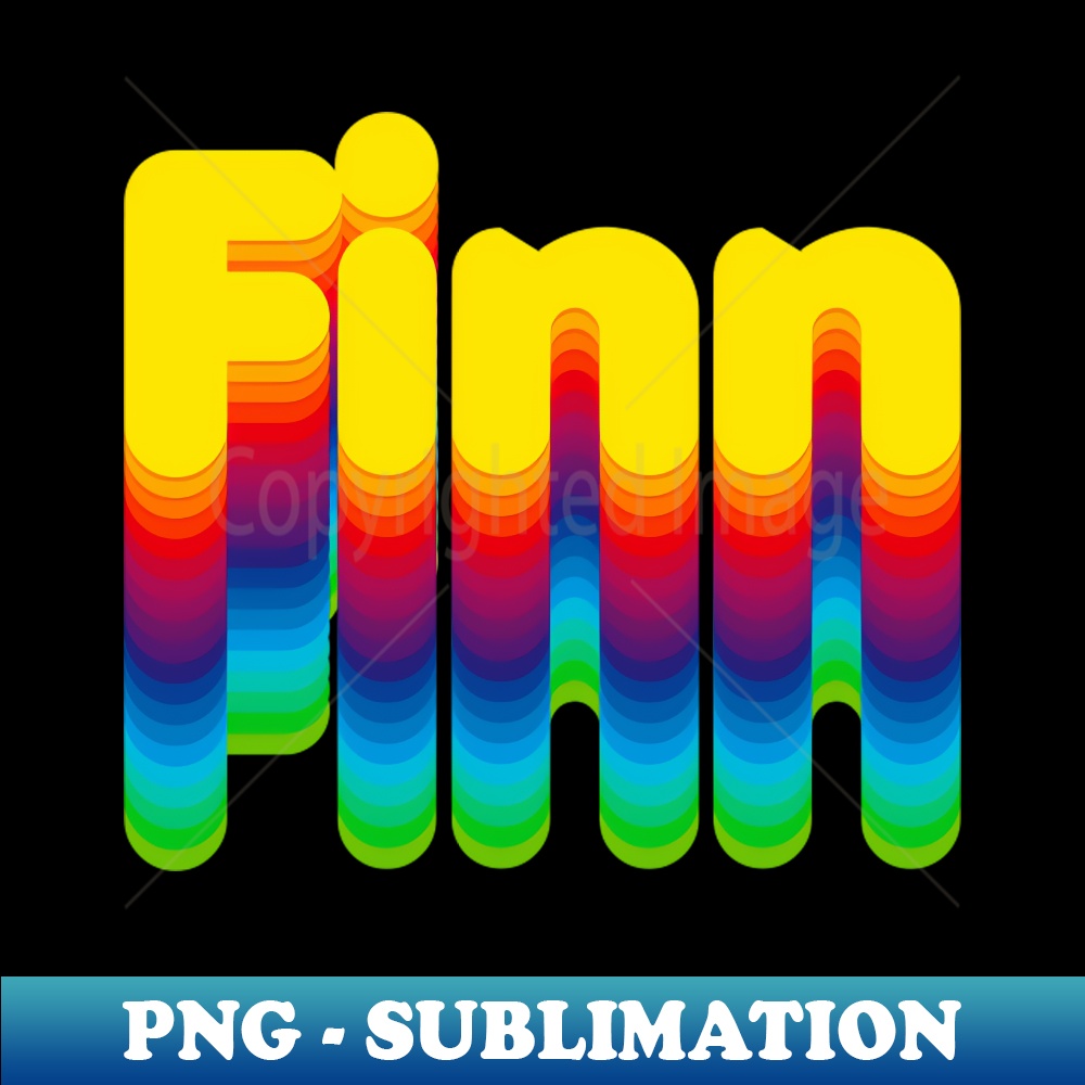 Rainbow Layers Finn Name Label - High-Quality PNG Sublimatio | Inspire ...