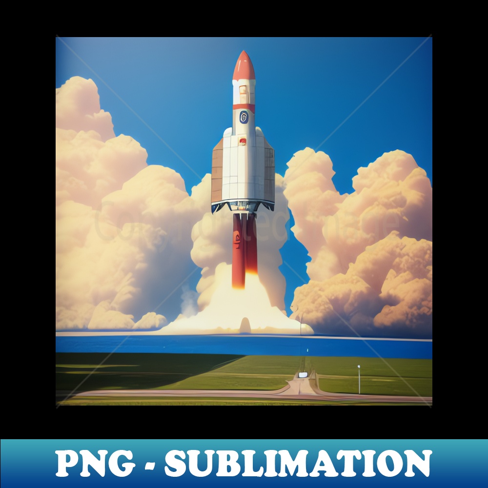 80s Rocket Launch Vintage - PNG Transparent Digital Download | Inspire ...