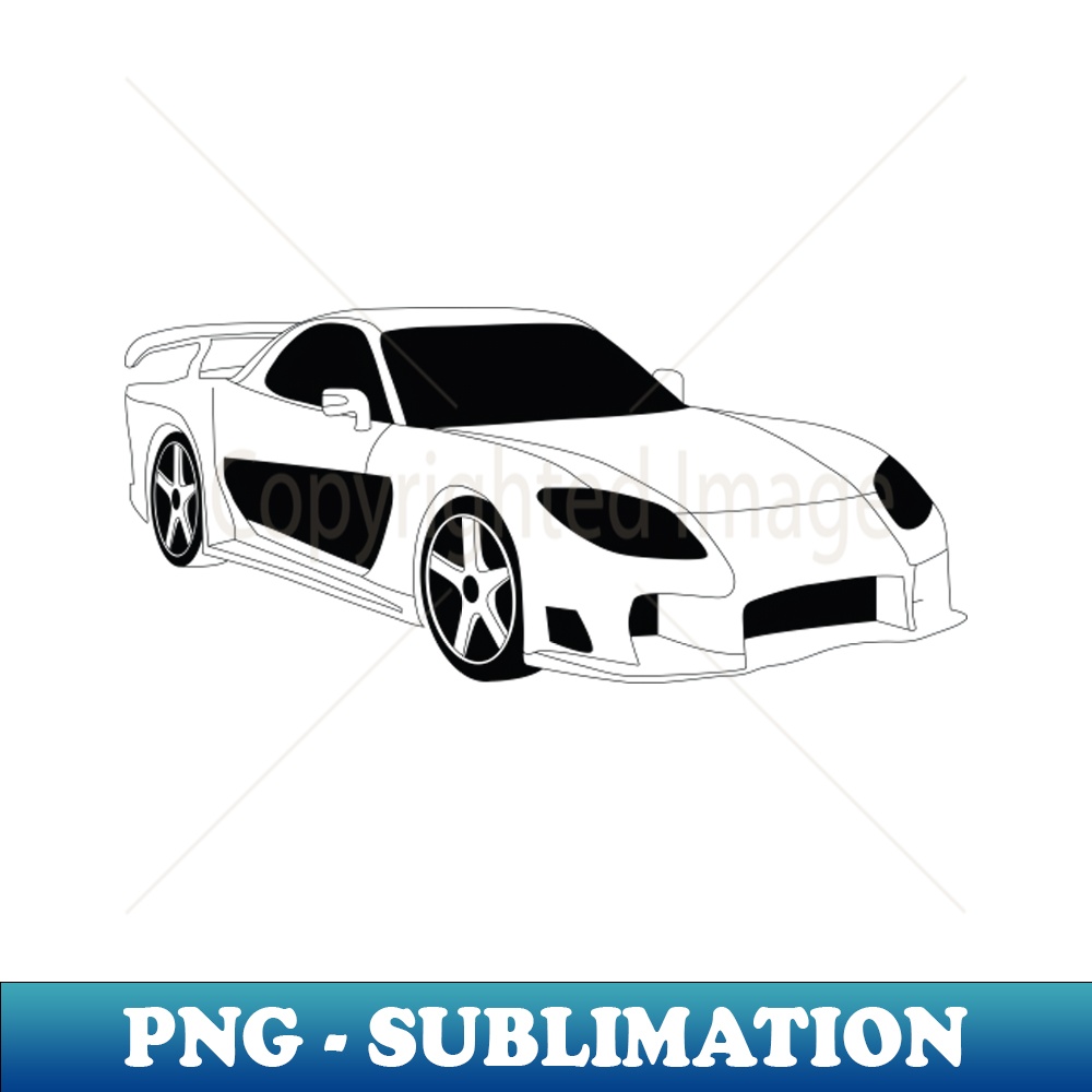 FF Mazda RX7 Black Outline - PNG Sublimation Digital Downloa | Inspire ...