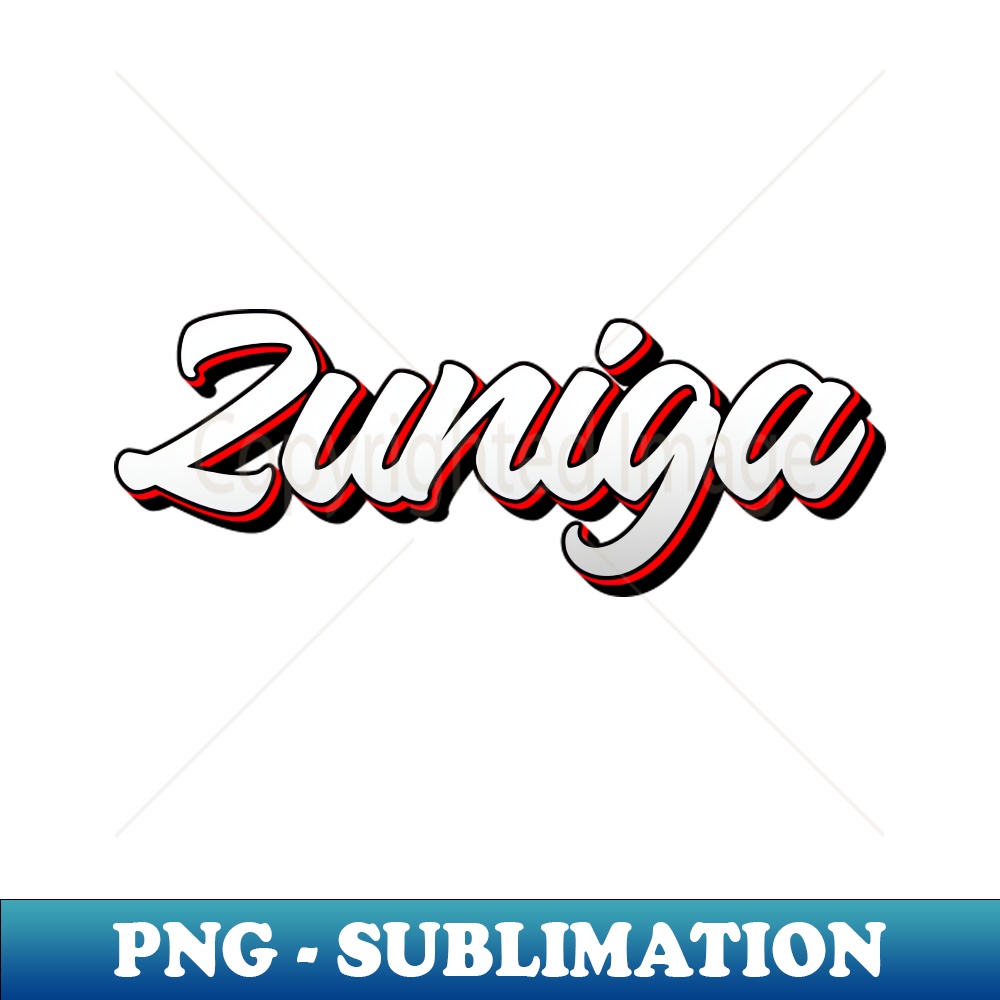 Zuniga name - cool 70s retro font - Trendy Sublimation Digit | Inspire Uplift
