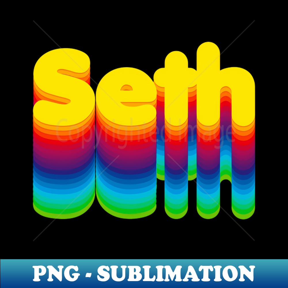 Rainbow Layers Seth Name Label - PNG Transparent Digital Dow - Inspire ...