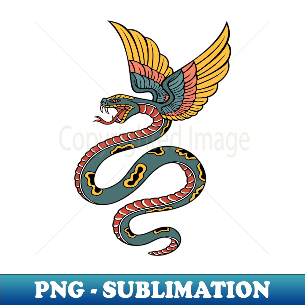 Snake Wing American Traditional Tattoo Buckle Up Betsy on - Inspire Uplift