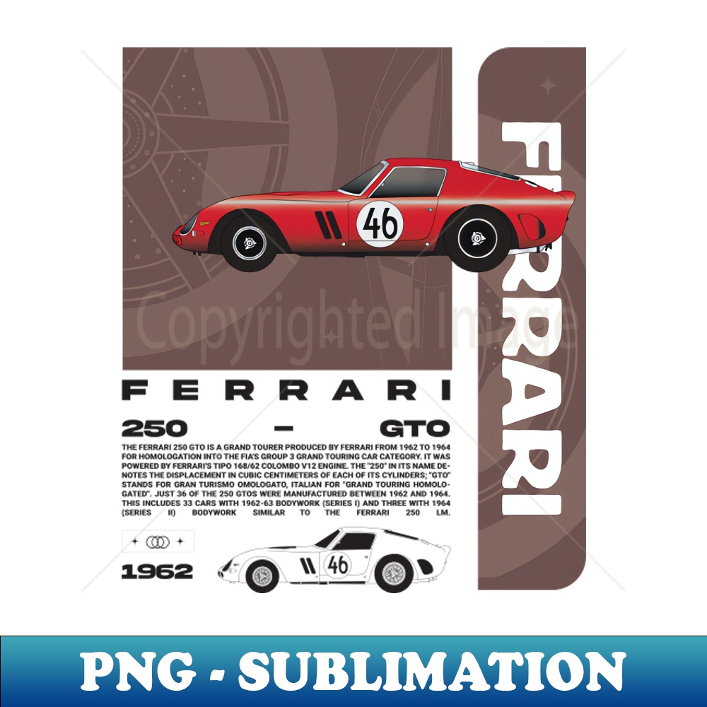 1962 Ferrari 250 GTO - Exclusive PNG Sublimation Download - | Inspire ...