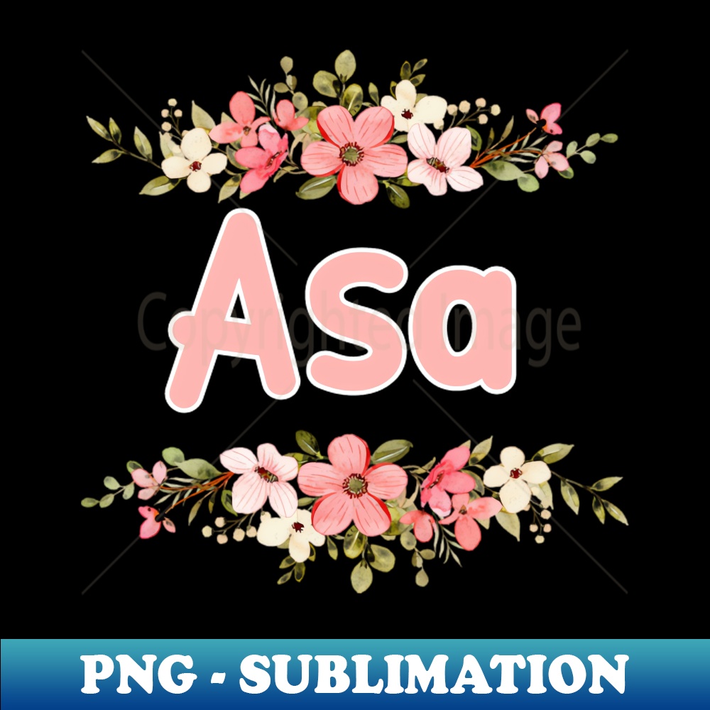 Flower Border Asa Name Label - Instant Sublimation Digital D | Inspire ...