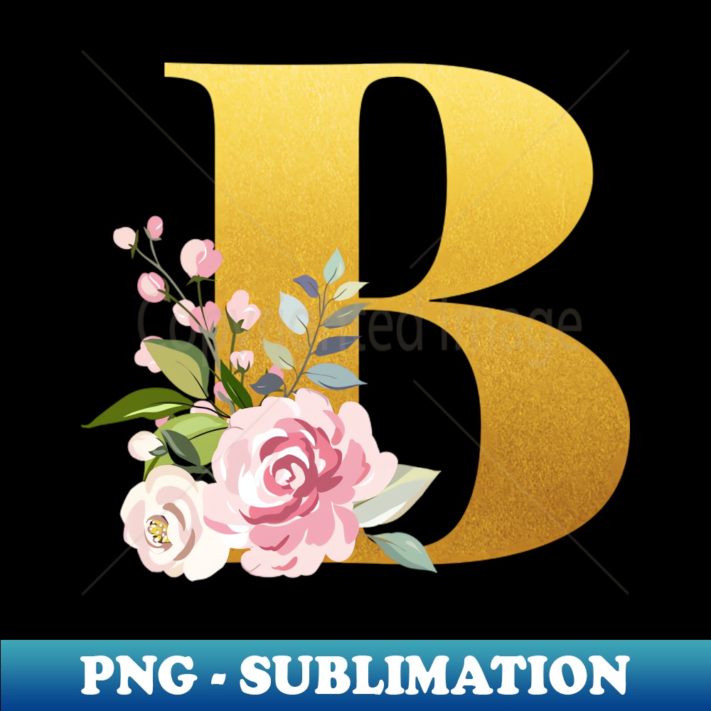 Floral Monogram Bravo Letter B - Premium Sublimation Digital | Inspire ...